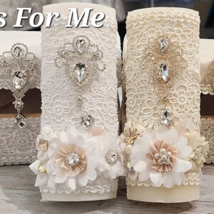 Baptism White, Ivory Candles Set Christening Candle Baptism Candle Wood ...