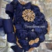 Navy Blue With Gold Quinceañera Ramo En Color Ivory Sweet 15 Bouquet ...
