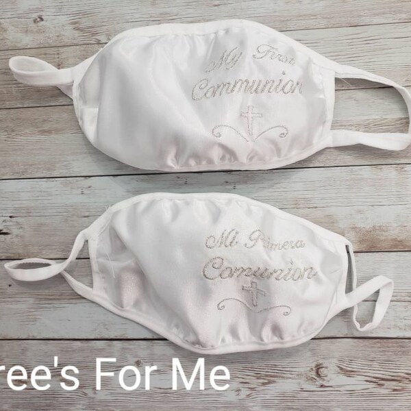 First Communion Face Mask for Girls - Etsy