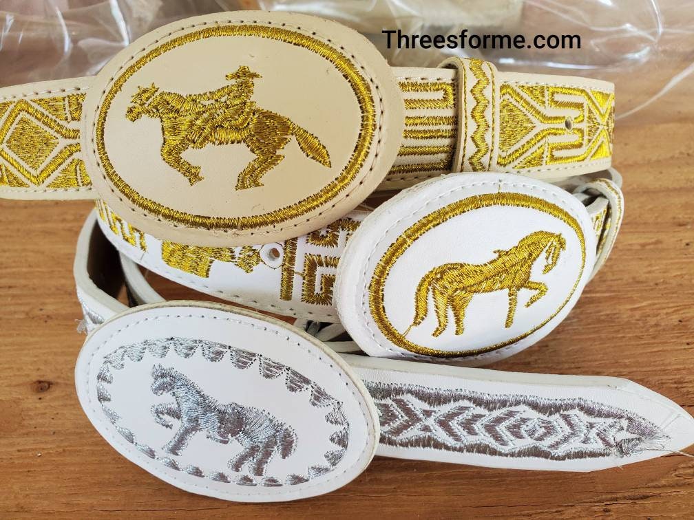 Charro Belt: Baptism Charro Outfit Belt White and Silver | Etsy Canada