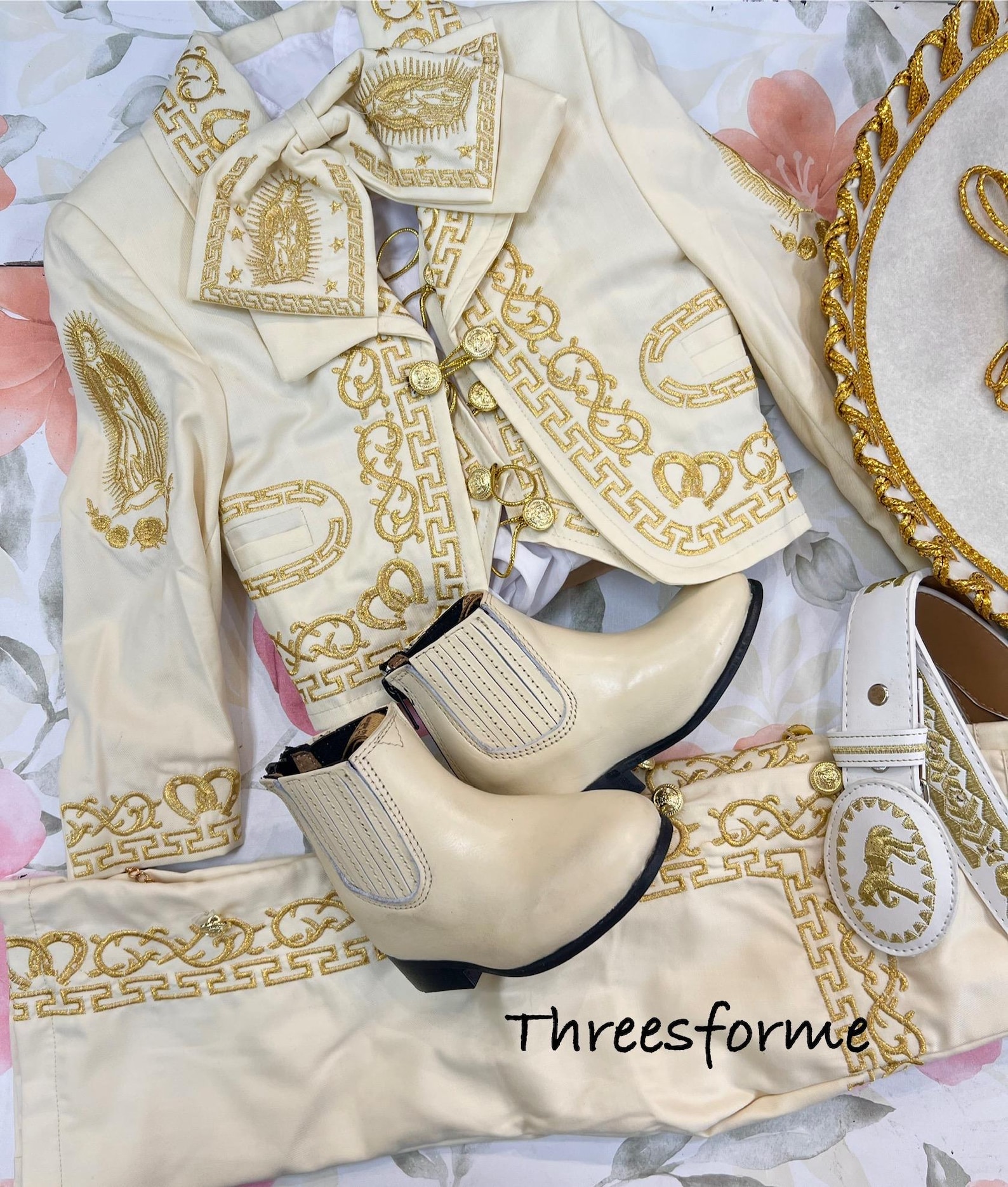 Baptism Package Outfit+hat+candle+boots+belt Virgin Mary Charro Outfit ...