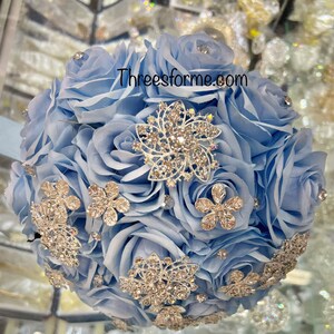 Baby Blue With Silver Quinceañera Ramo En Color Azul Cielo Sweet 15 ...