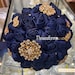 Navy Blue With Gold Quinceañera Ramo En Color Ivory Sweet 15 Bouquet ...