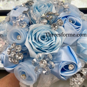 Quinceañera Ramo En Color Baby Blue/ Sky Blue /light Blue Sweet 15 ...