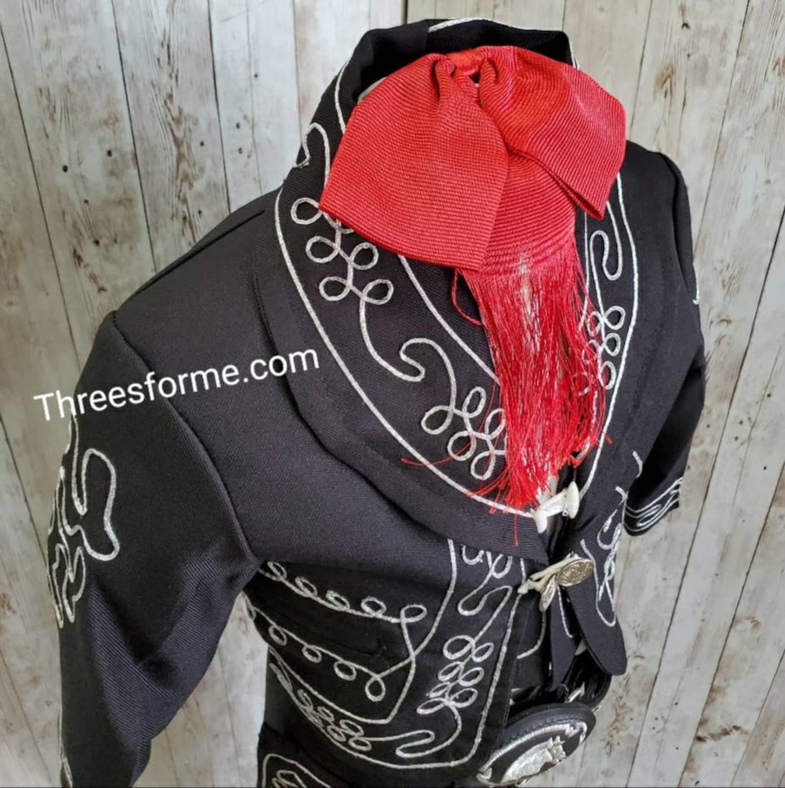 6 Piece Black Charro Outfit Mariachi Black Suit Charro Suit Mexican ...