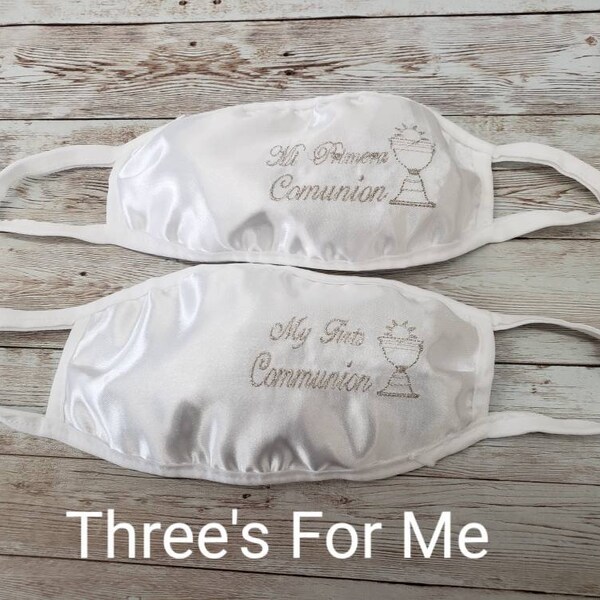 First Communion Face Mask for Girls - Etsy