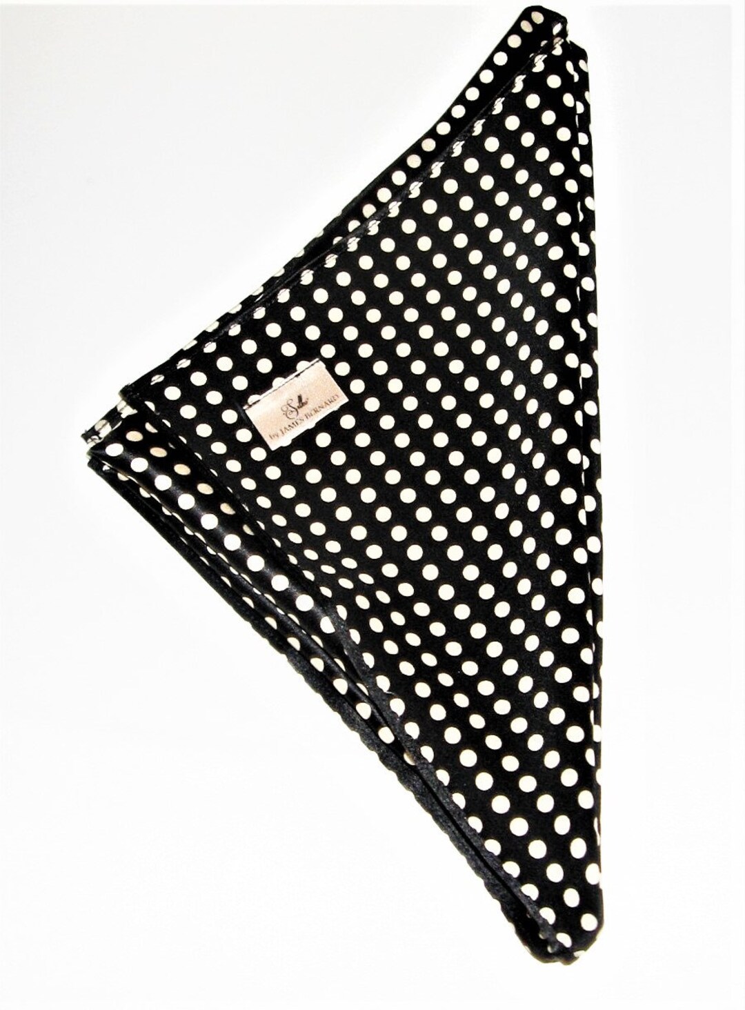 Men's Pocket Square | Silk Pocket Square | Mini Polka Dots on Black ...