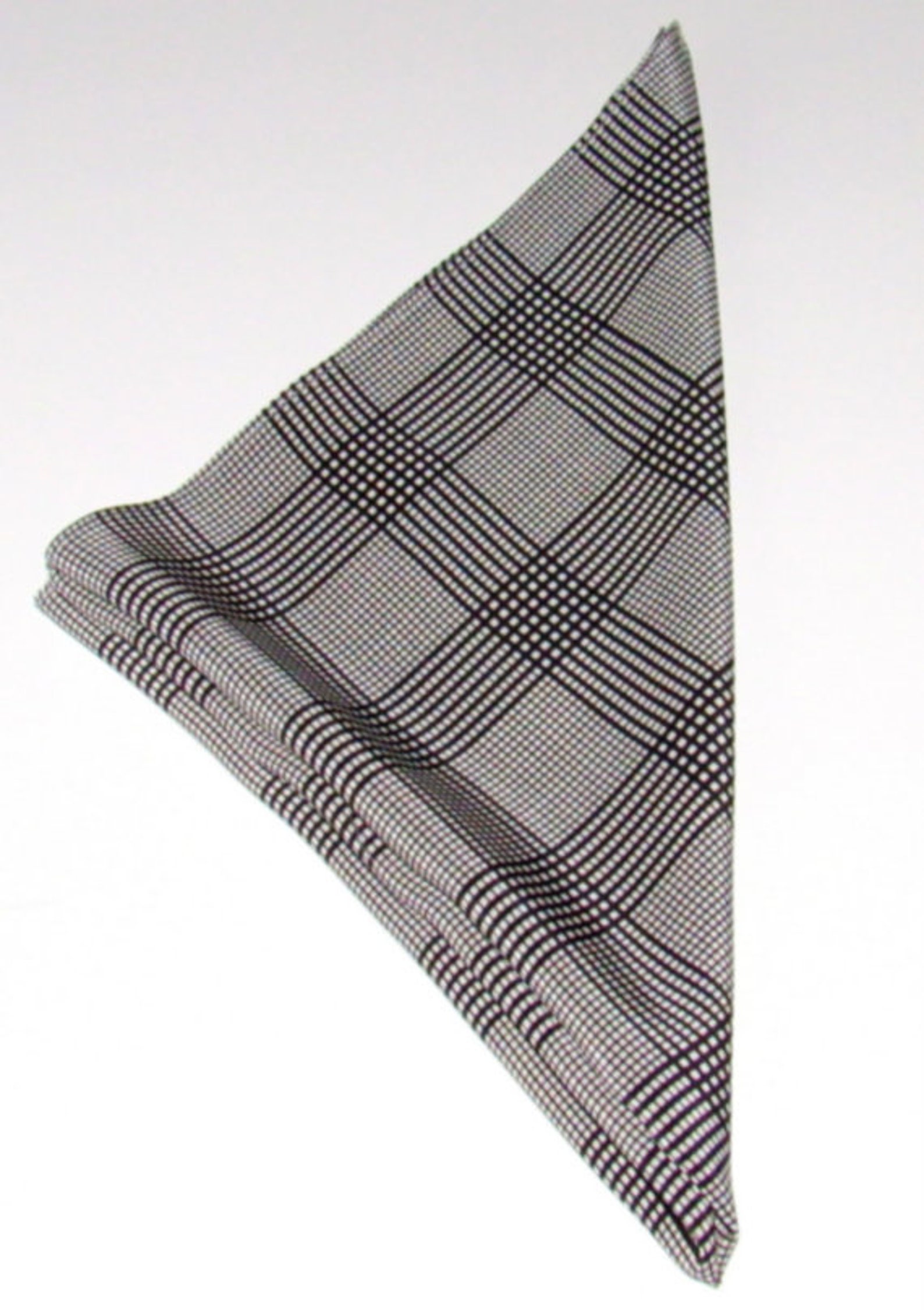 Men's Plaid Pocket Squares, Classic Black & Grey Pocket Squares, Grey ...