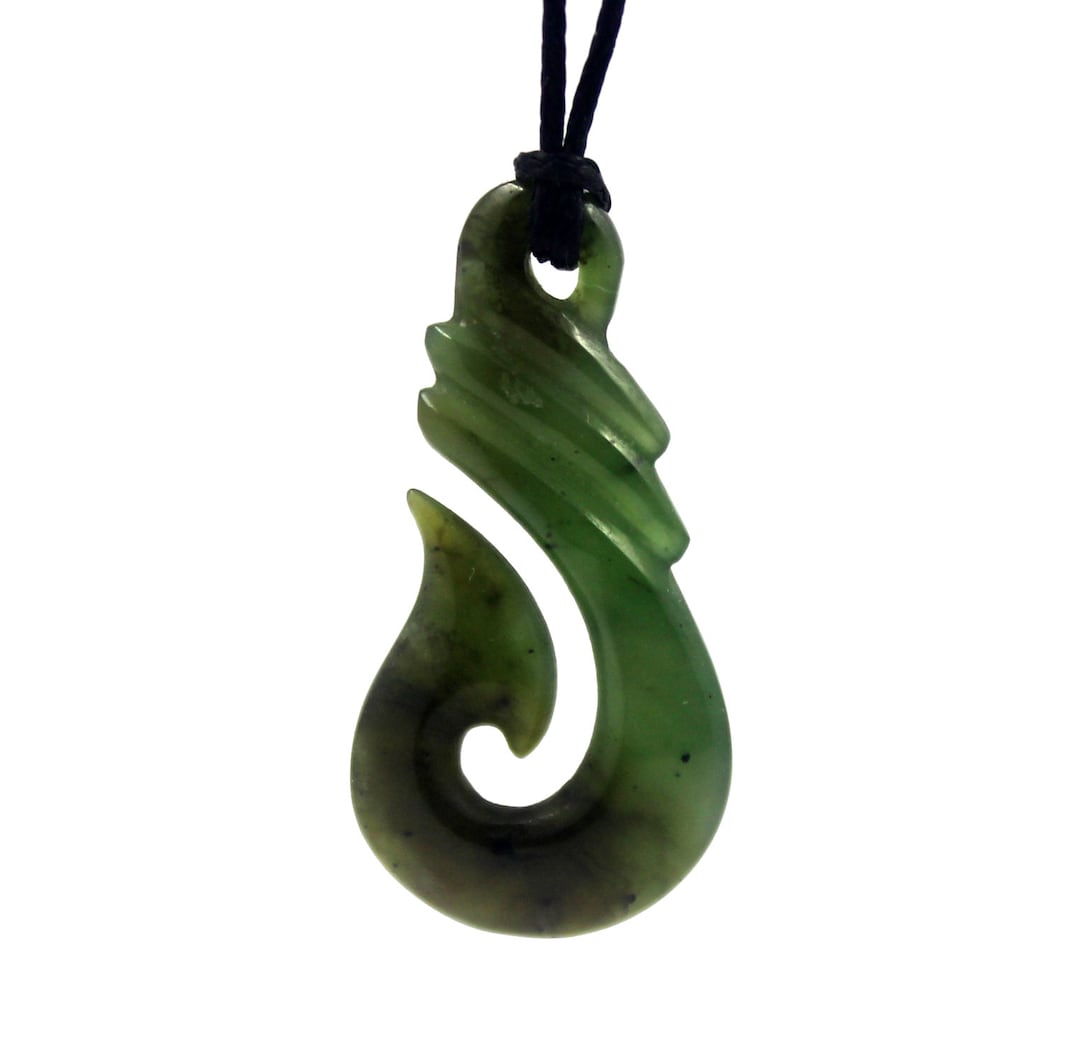 Authentic New Zealand Maori Fish Hook Greenston Pendant - Etsy