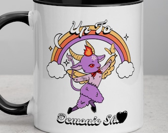 Funny Satanic Devil Smiling Meme Halloween Joke Coffee Mug - Etsy