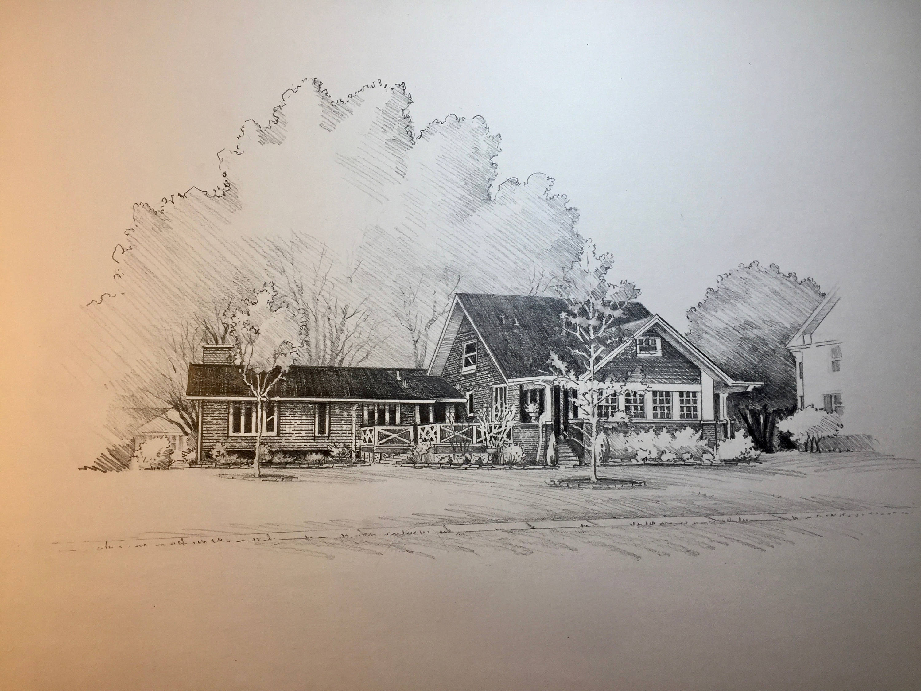 Custom House Portrait, 16 X 20 Pencil House Drawing, Gift Idea ...