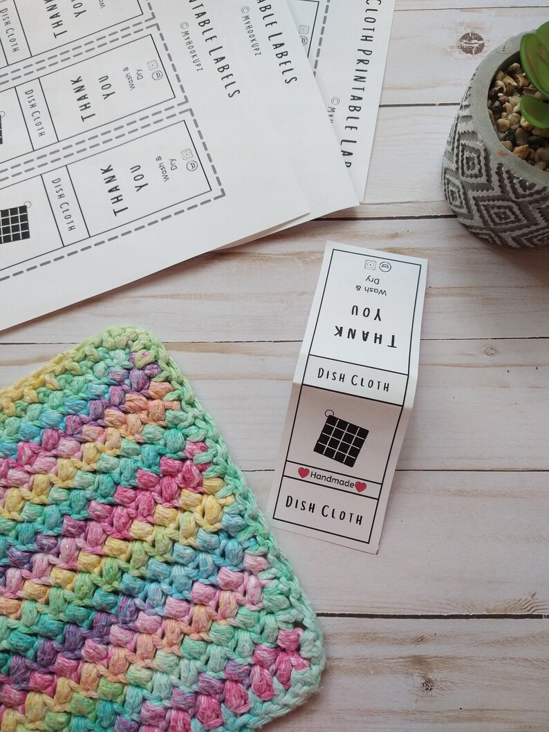 Printable Dish Cloth Printable PDF Download Dish Cloth Tag - Etsy