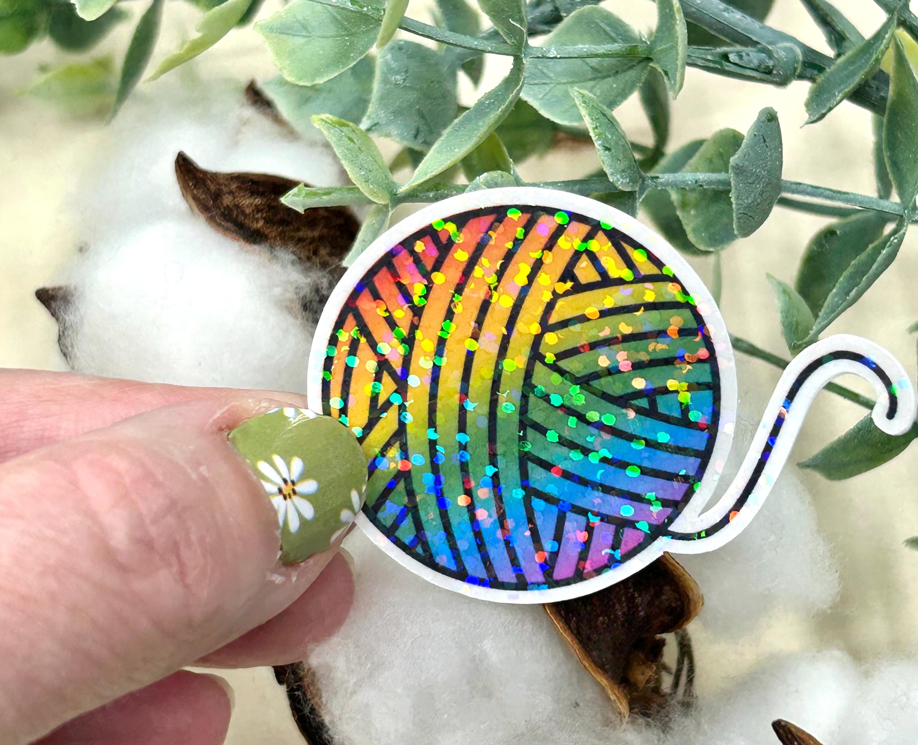 Holographic Yarn Ball Sticker for Crochet Lover Gift - Etsy
