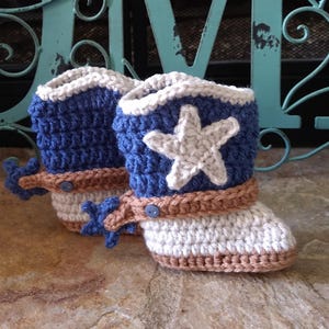 4-in-1 Crochet Baby Cowboy Outfit Pattern for Newborn Baby Photo Prop ...