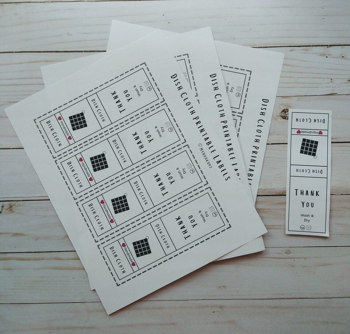 Printable Dish Cloth Printable PDF Download Dish Cloth Tag - Etsy