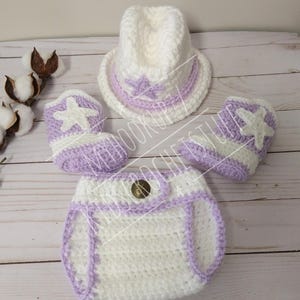4-in-1 Crochet Baby Cowboy Outfit Pattern for Newborn Baby Photo Prop ...