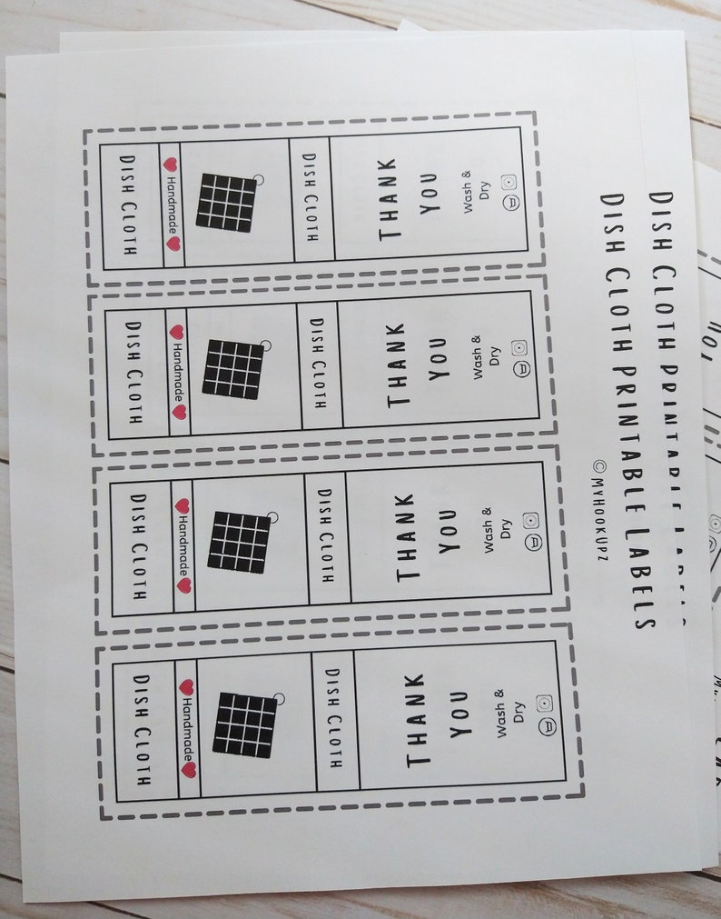 Printable Dish Cloth Printable PDF Download Dish Cloth Tag | Etsy