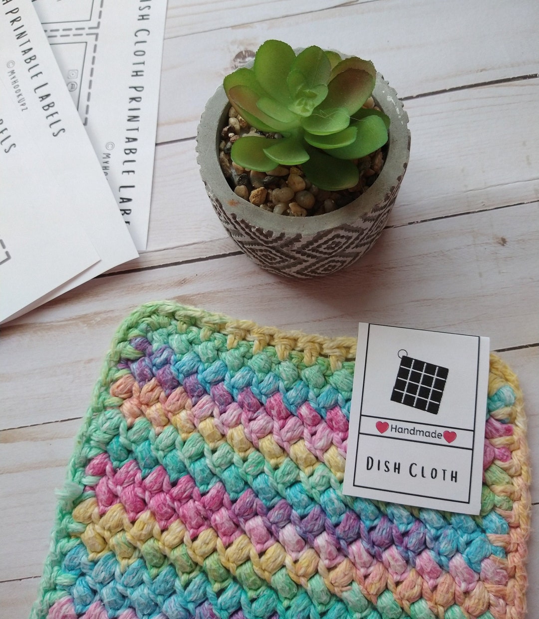 Printable~ Dish Cloth Printable, PDF Download, Dish Cloth Tag, Dish ...