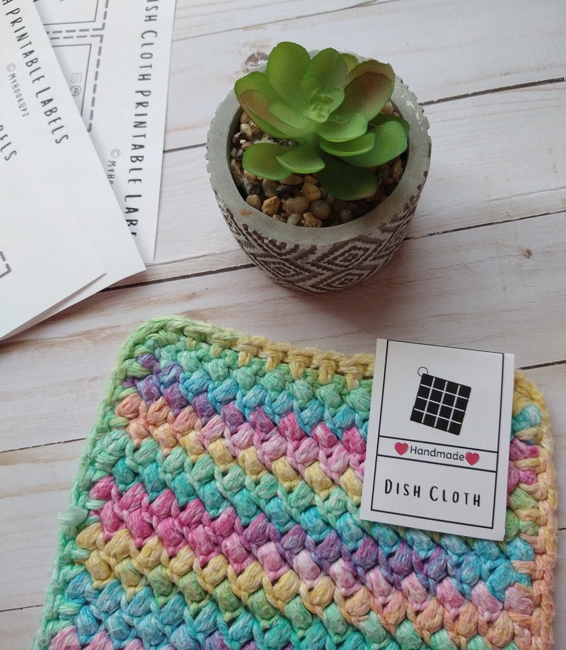 Printable Dish Cloth Printable PDF Download Dish Cloth Tag | Etsy