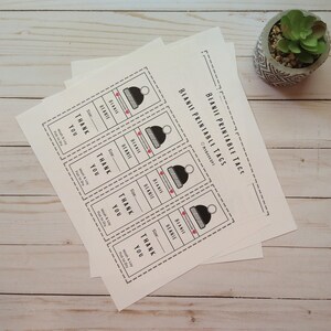 Printable~ Beanie Printable, PDF Download, Beanie Tag, Beanie Label Tag ...