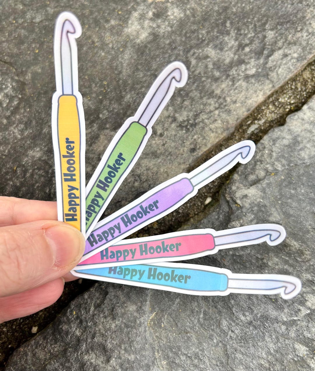 Holographic Crochet Hook Waterproof Sticker - Etsy