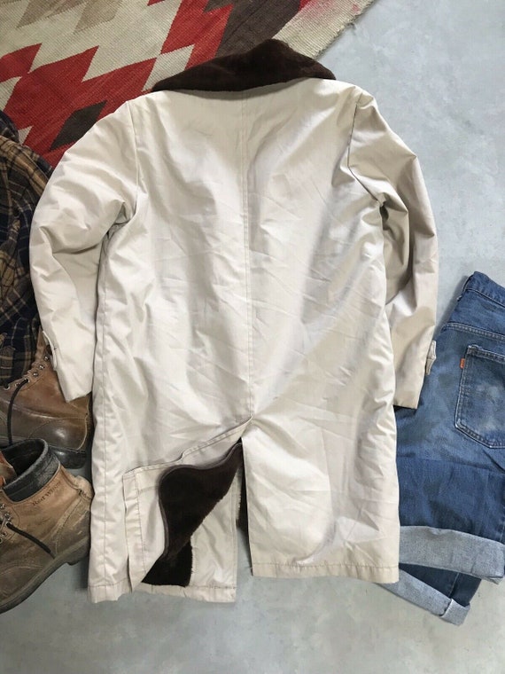 Vintage Rugged Barry Dolan Faux Fur Trench Car Coat O… - Gem