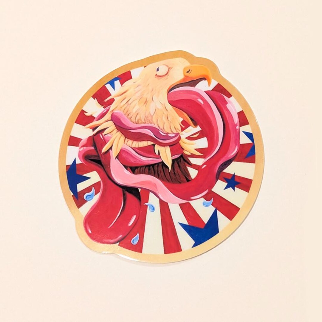 National Mascot, Bald Eagle Art Sticker - 3" X 3" Standard Glossy - Etsy