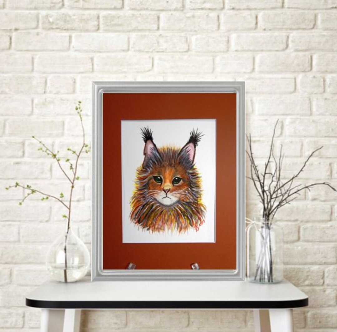 Felix the Calico Cat an Original Watercolor Painting Watercolor Paper ...