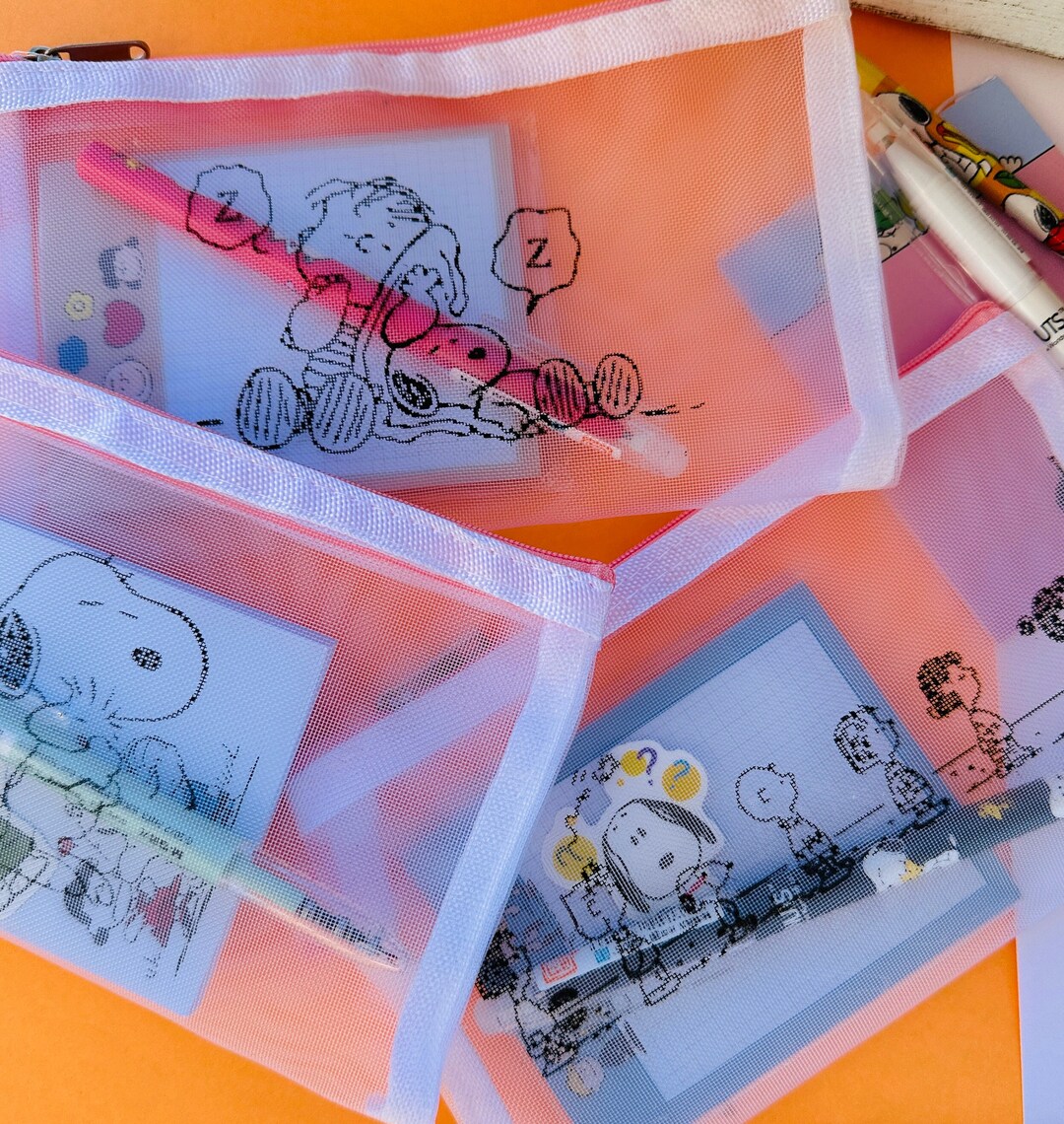 Snoopy and His Friend Notepads, School Office Pencil Pouch , Note Pad ...