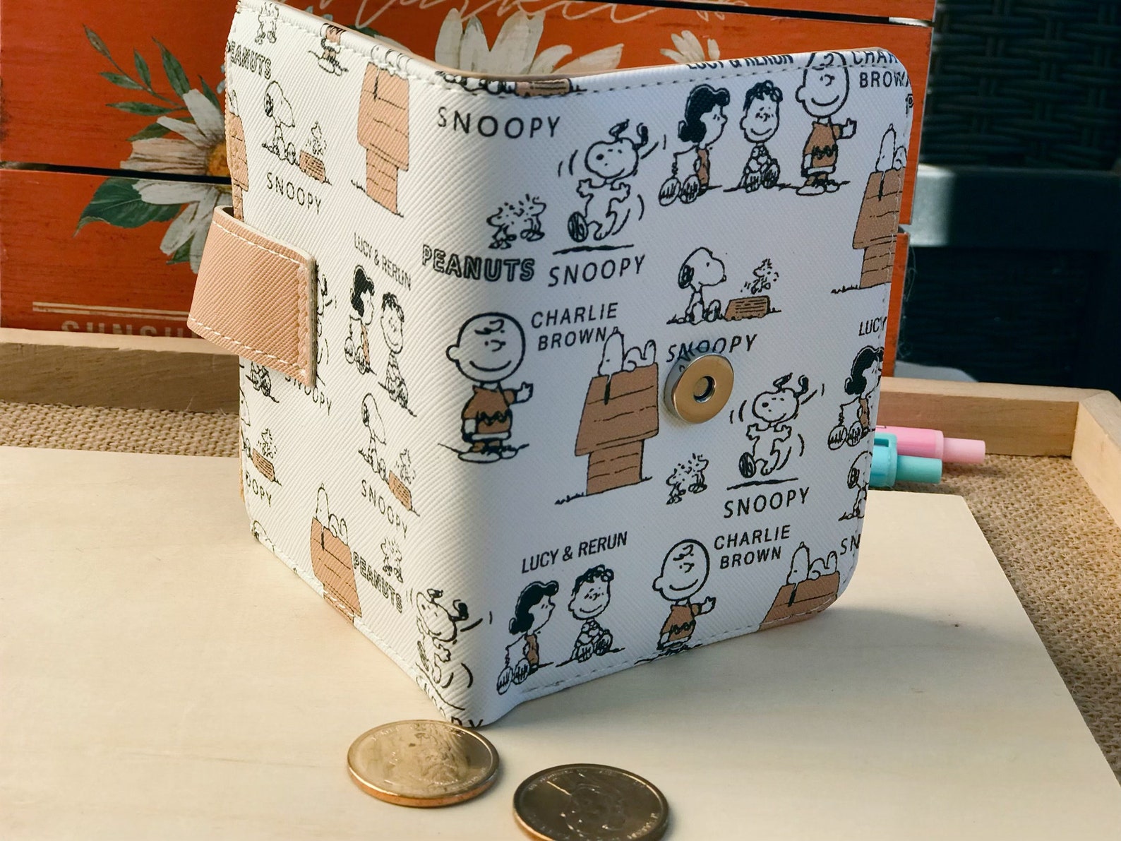 Snoopy Cartoon Design Vegan Leather Wallet-peanuts Long Wallet - Etsy