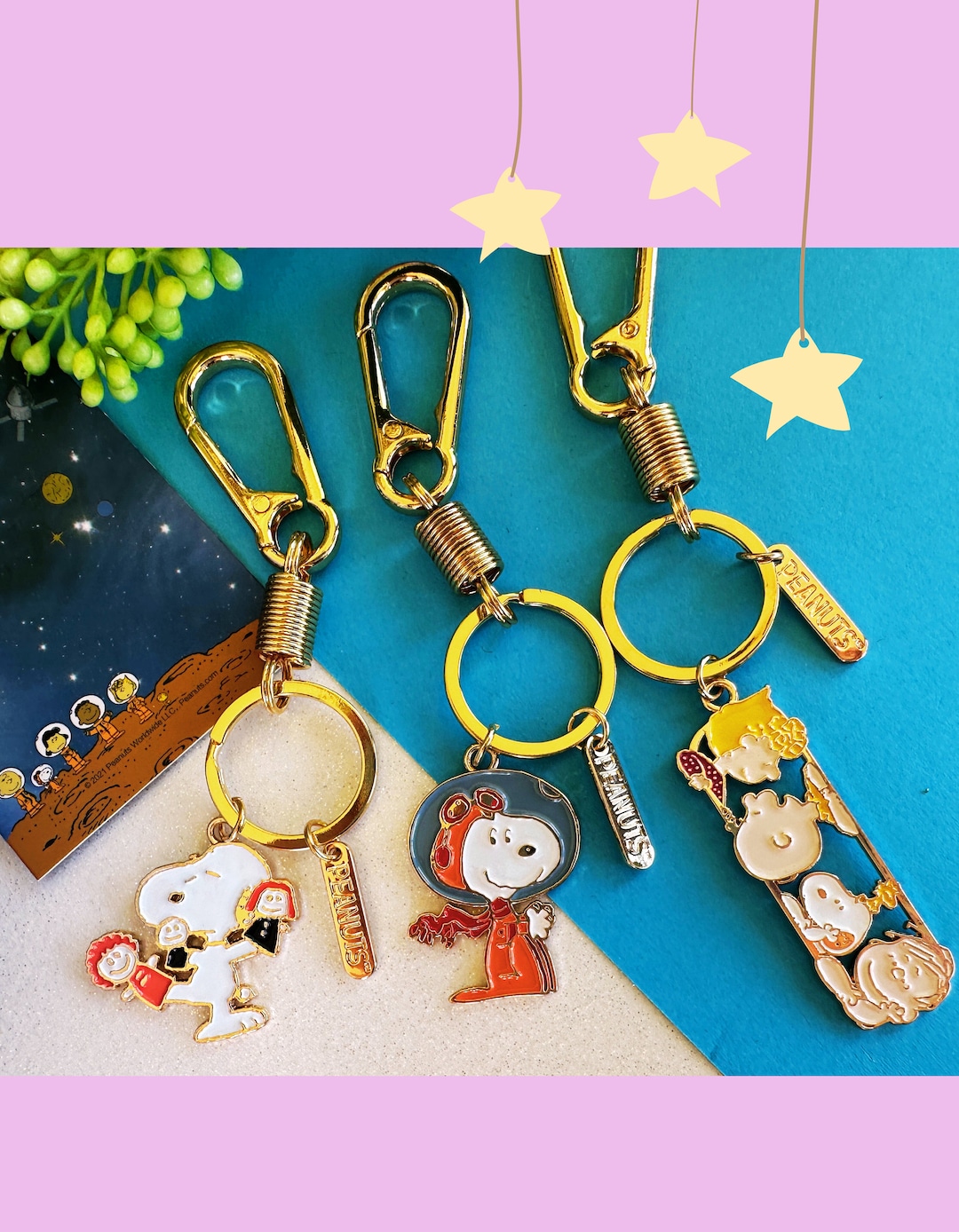 Cute Genuine Peanuts Key Chain Snoopy and His Friends Enamel Keychain ...