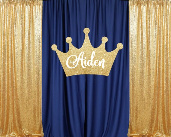 Gold Glitter Crown Cutout Backdrop Photo Prop, Royal Prince Backdrop ...