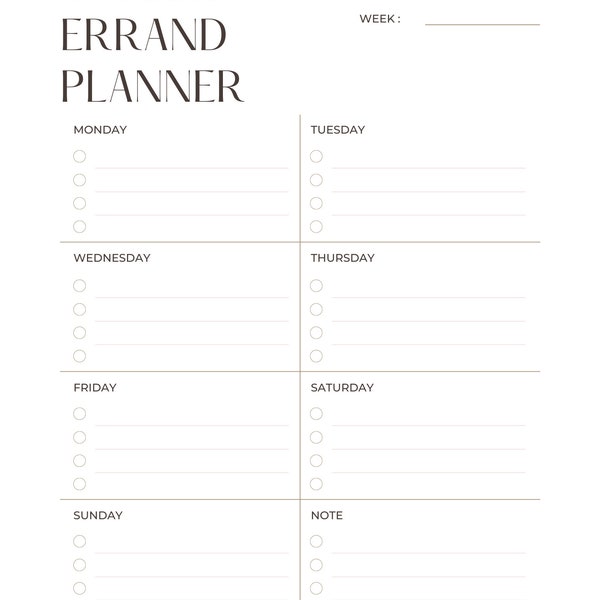 Errand List - Etsy