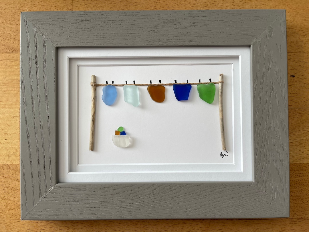 Framed Sea Glass Art Picture Customize And Personalize To Etsy Canada
