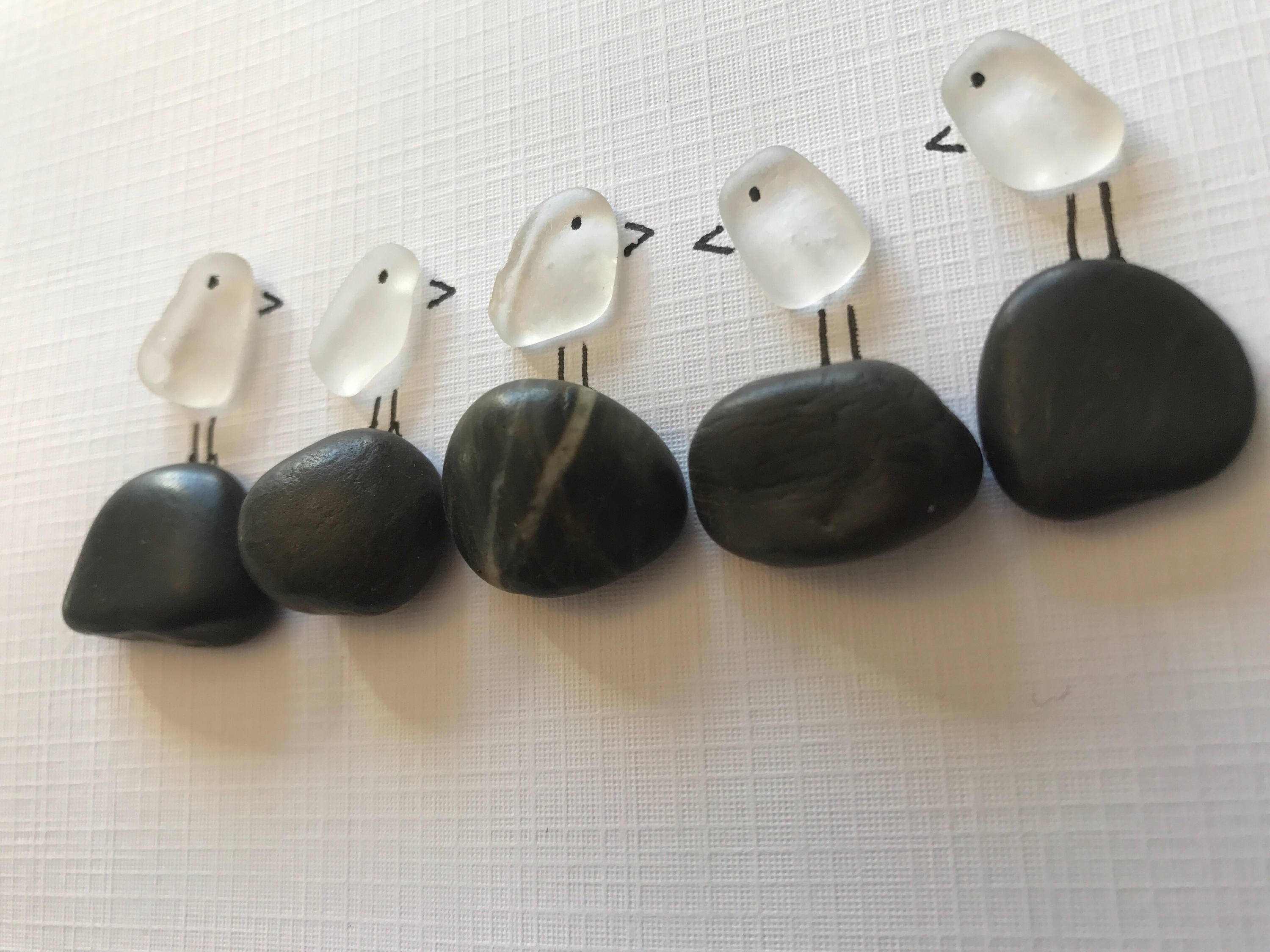 Sea Glass Birds Unframed 5 By 7 Sea Glass Art Picture Wall Etsy