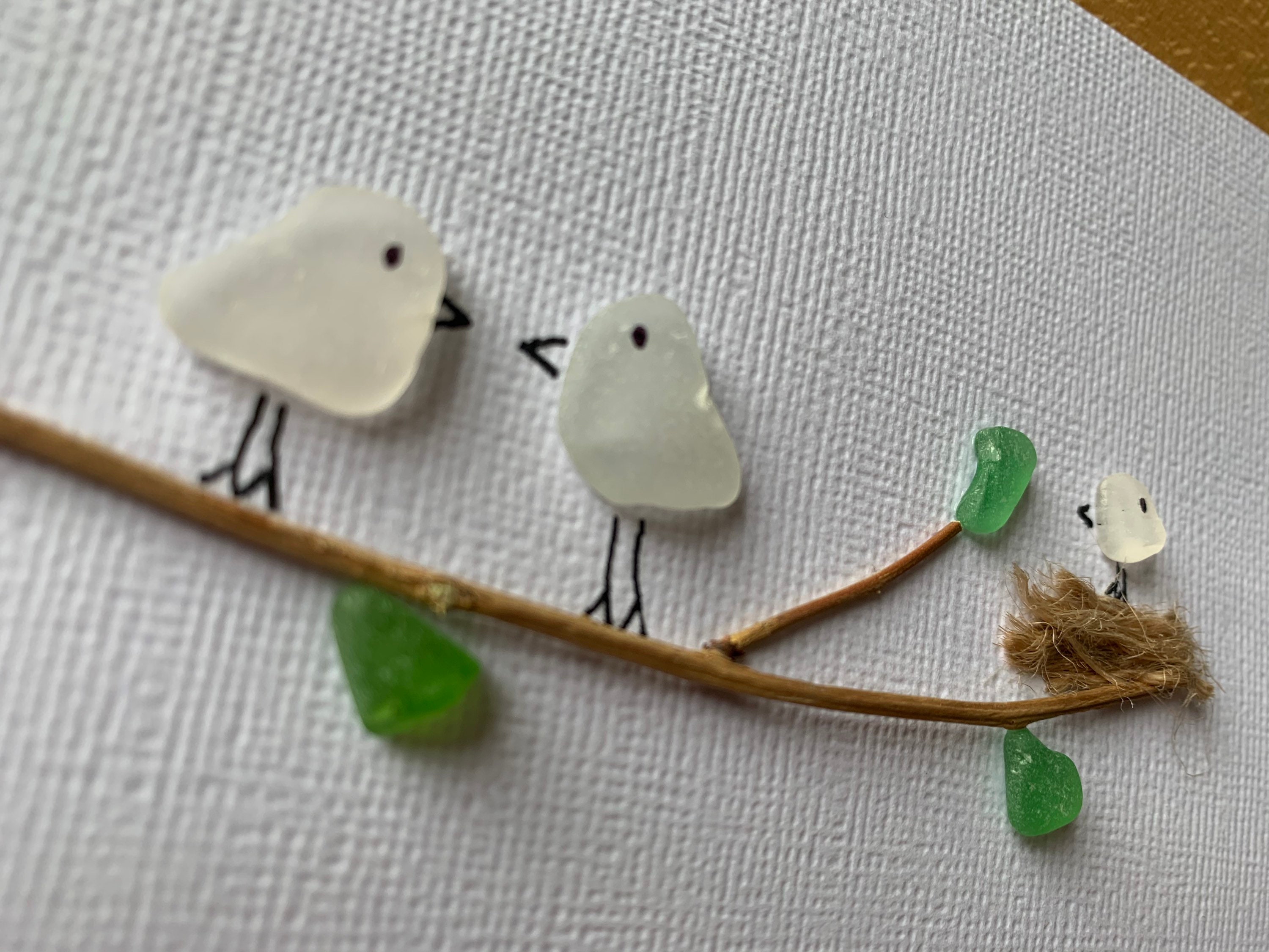 Sea Glass Birds Unframed 5 By 7 Sea Glass Art Picture Etsy