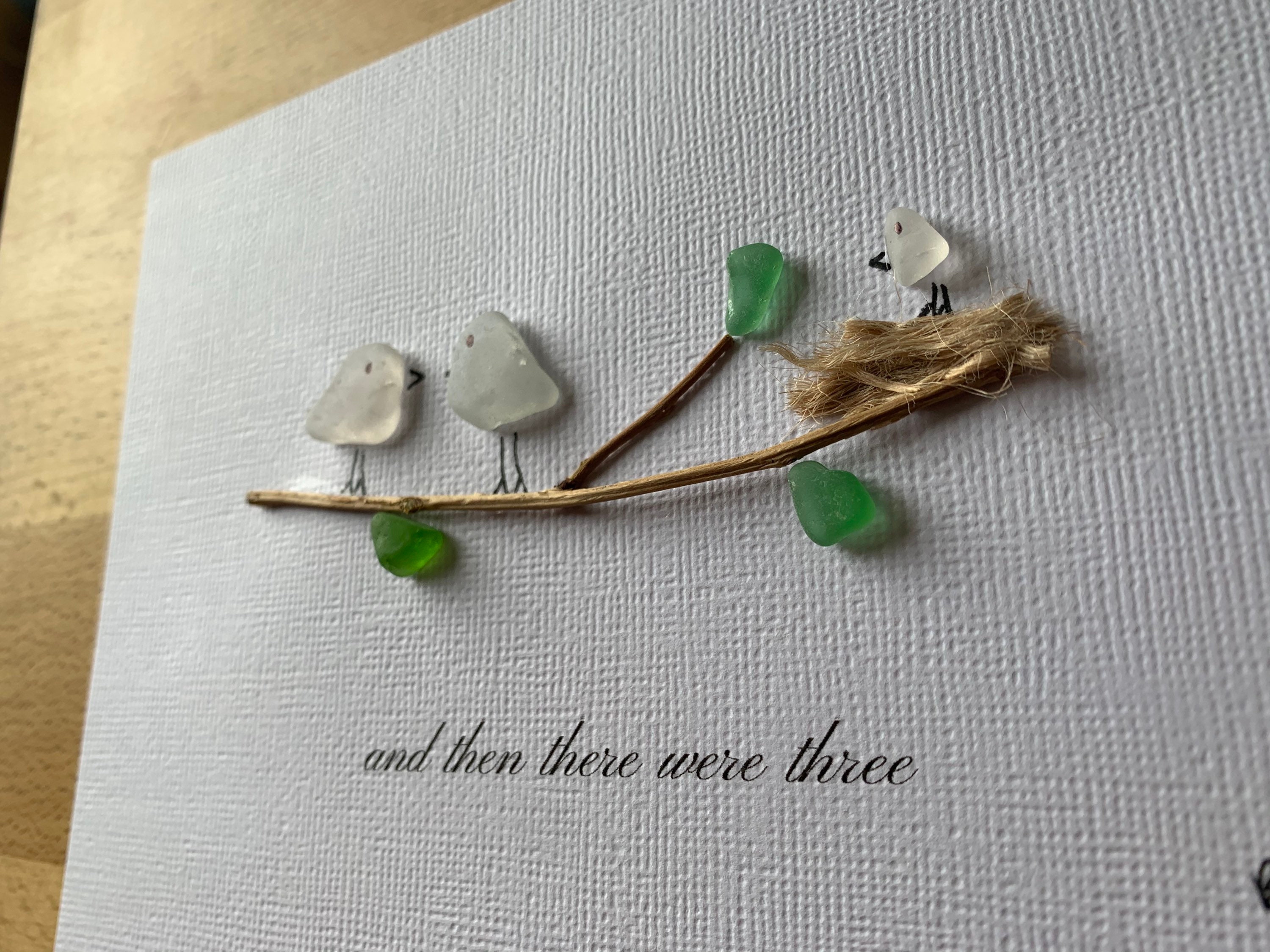 Sea Glass Birds Unframed 5 By 7 Sea Glass Art Picture Etsy