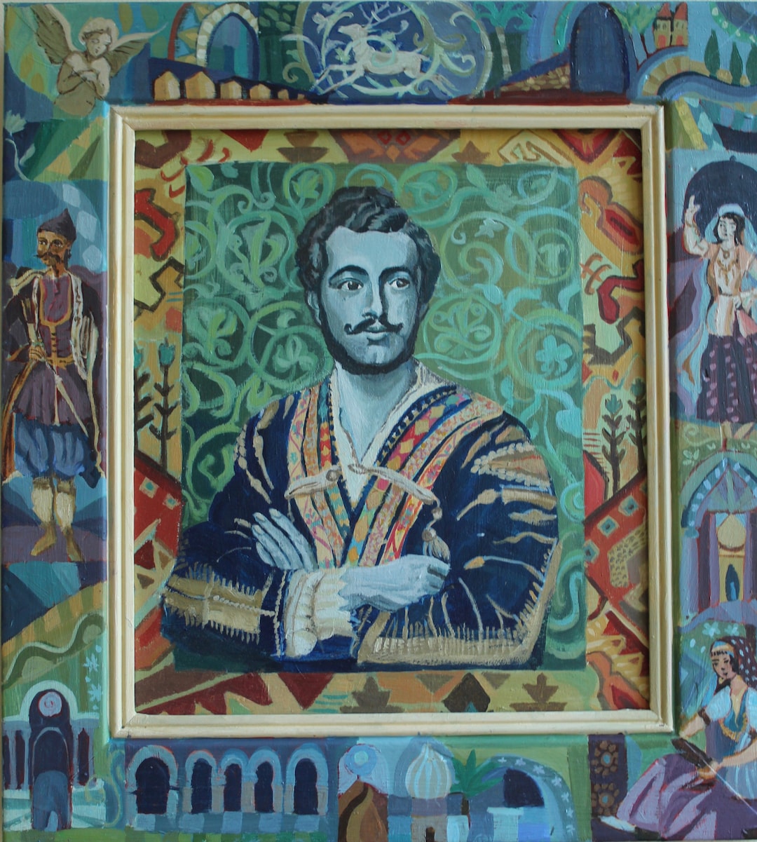 Russian Prince Portrait in Painted Wooden Frame - Etsy