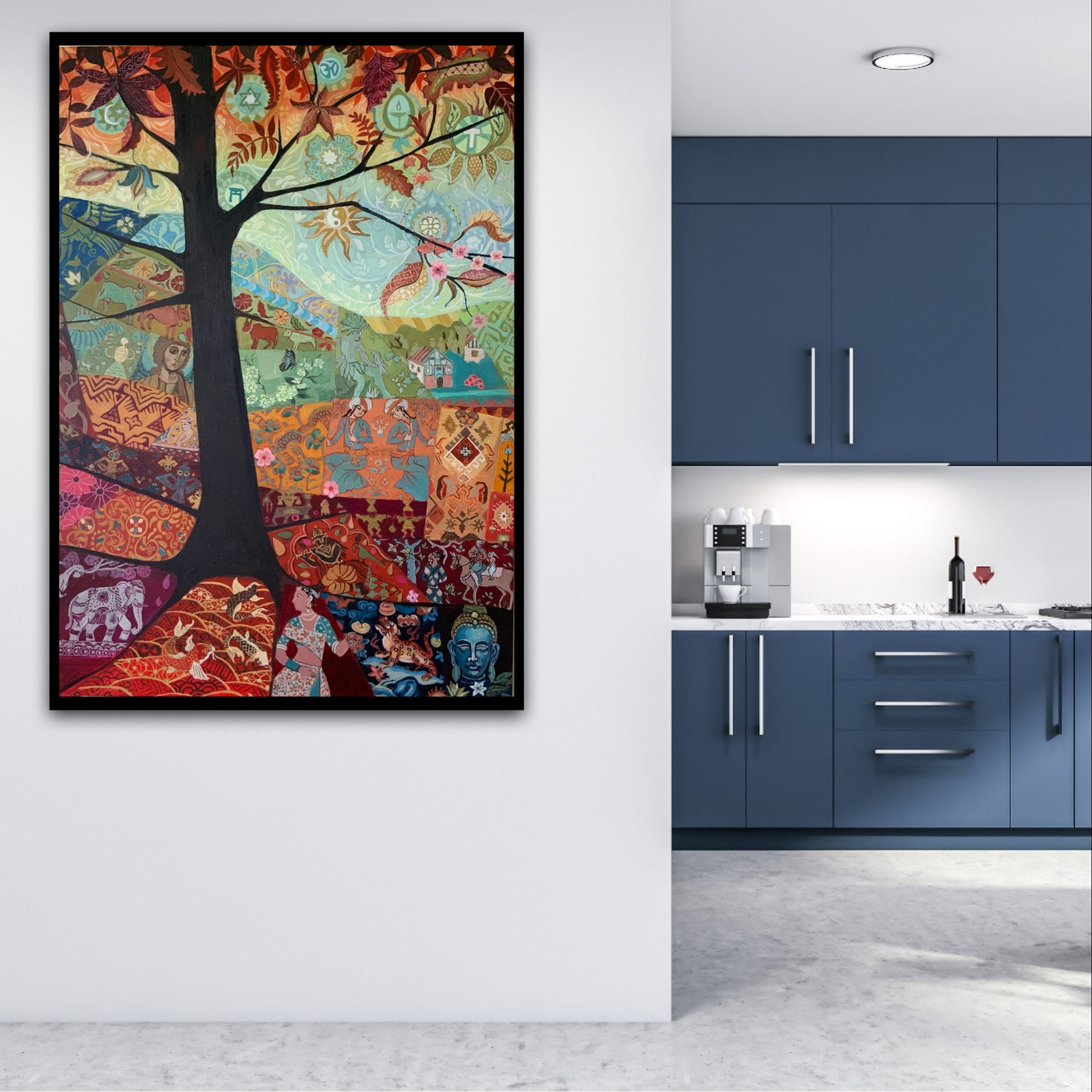 Tree of Life and Oneness on Stretched Canvas 70cm X 100cm Unity Peace ...