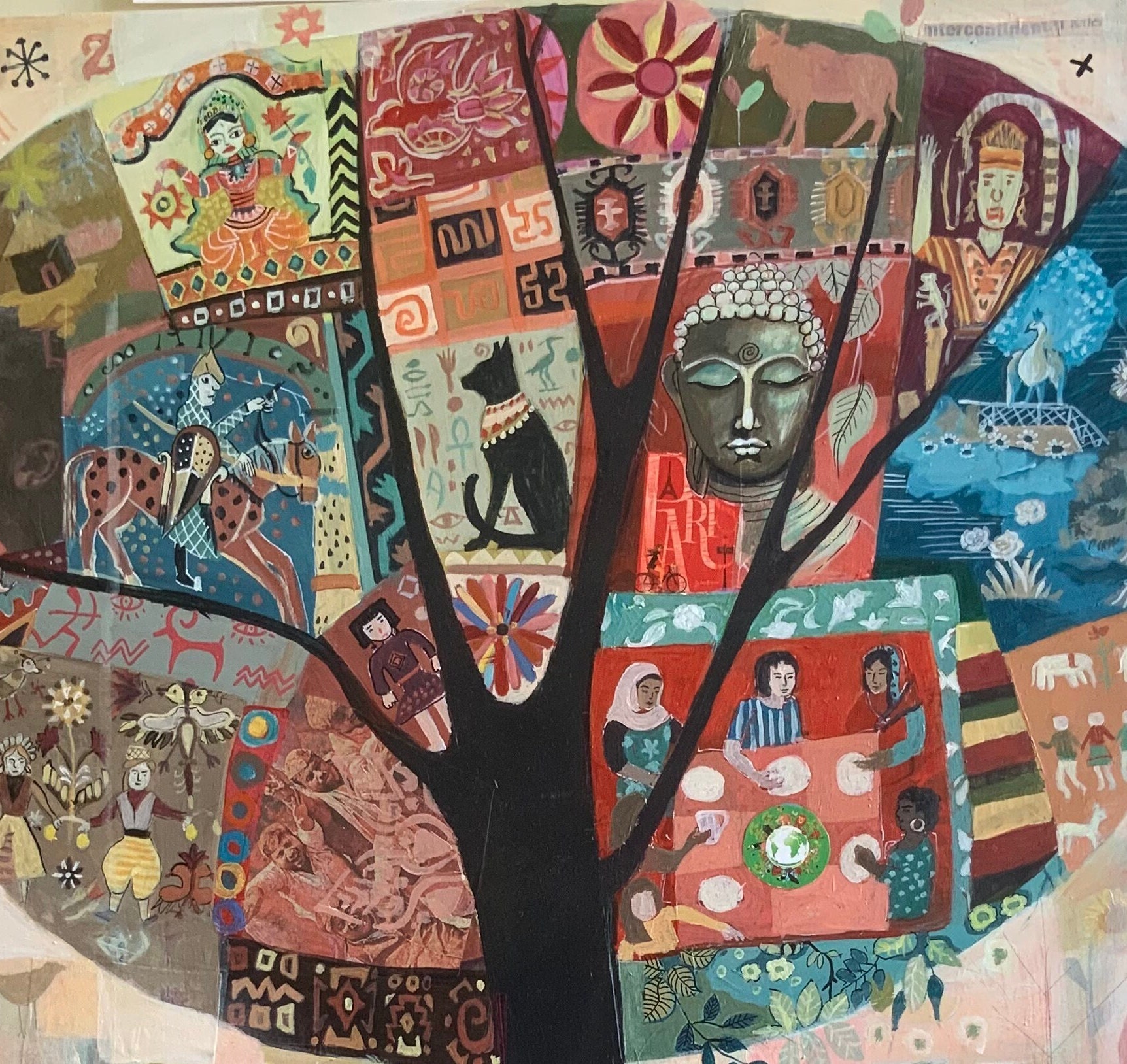 Unity Tree Oneness Acrylics Mixed Media Cradled Wooden Panel - Etsy