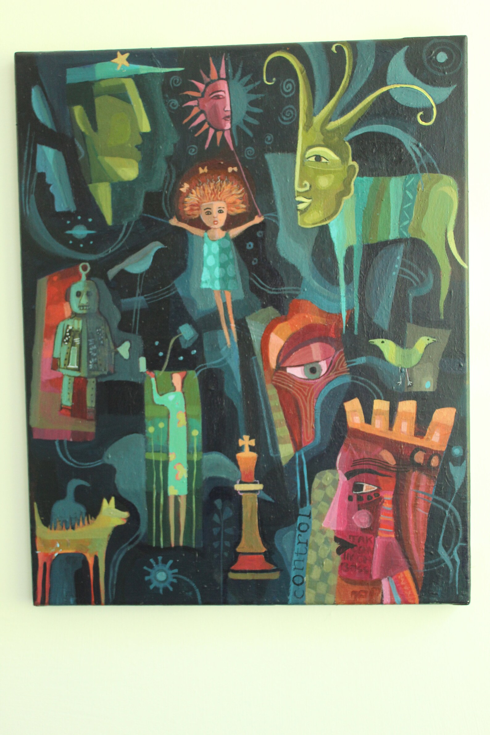 Inner Child Acrylic Painting in Natural Wooden Frame Art and Psychology ...