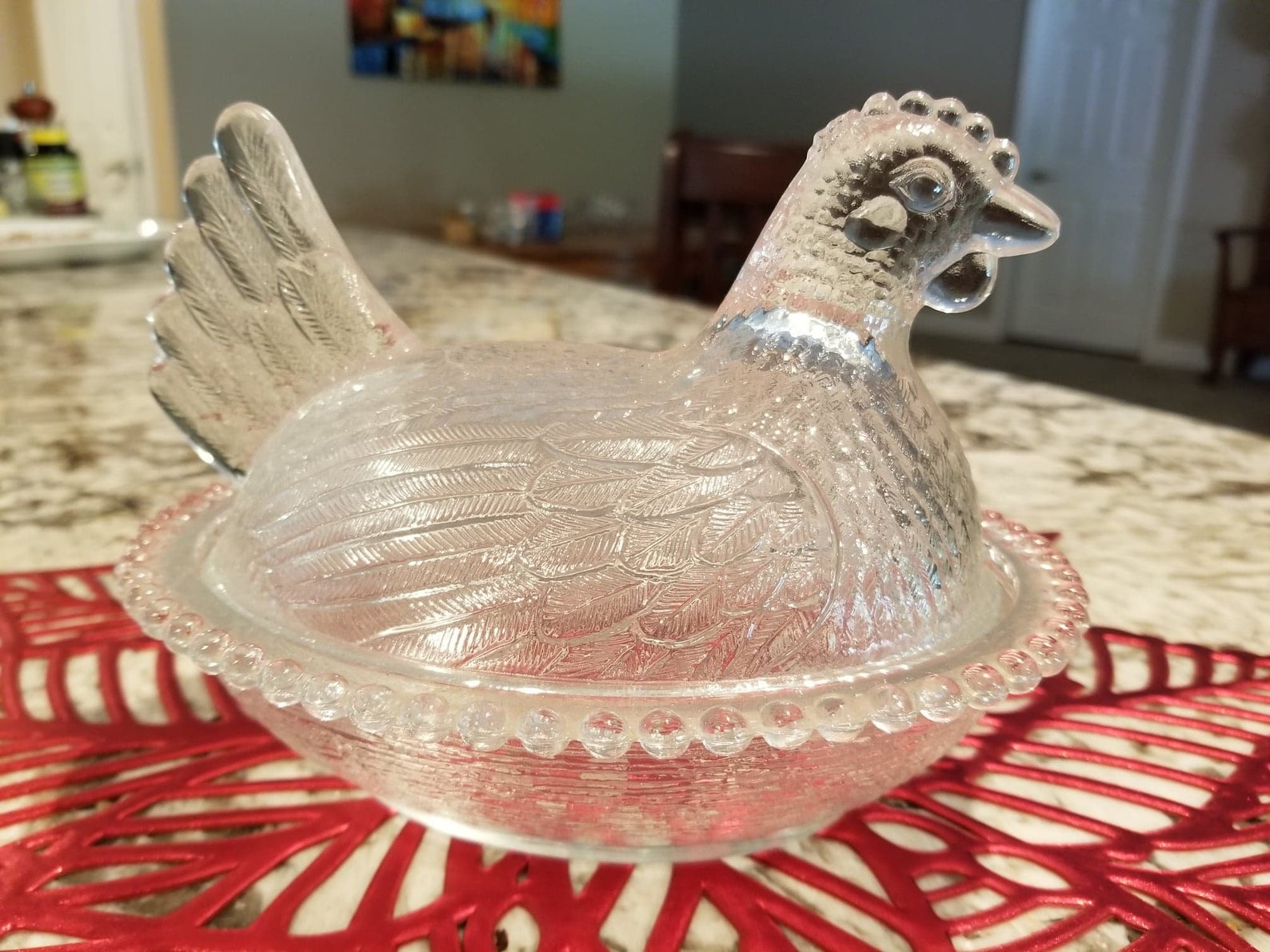 Hen On A Nest Clear Glass Candy Dish - Etsy 日本