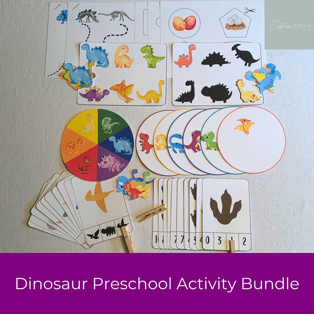 Montessori Dinosaur Activity Bundle, Preschool Dinosaur Activity ...