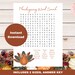 Thanksgiving Word Search Printable, Kids Activity Page, Holiday ...