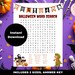Halloween Word Search Printable, Kids Activity Page, Party Favor Game ...