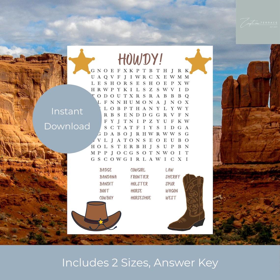 Old West Word Search Activity Page, Printable PDF, Fun Kids Game ...