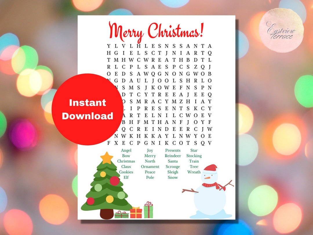 Christmas Word Search Activity Page, Printable PDF, Fun Kids Activity ...