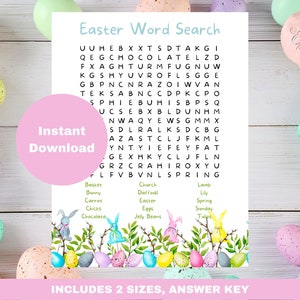Easter Word Search Printable, Kids Activity Page, Holiday Game - Etsy