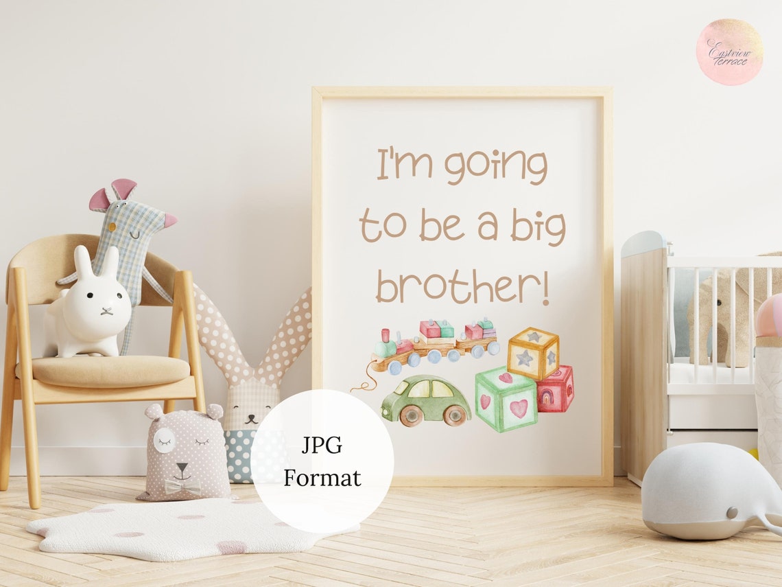I'm Going to Be a Big Brother Digital Print, Baby Announcement Sign ...