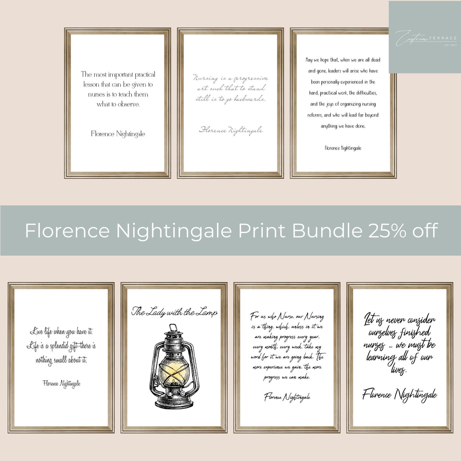Florence Nightingale Bundle Digital Prints, Nurse Appreciation Gift ...